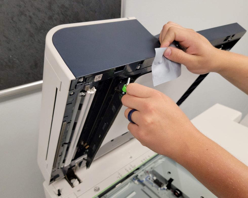 How to remove Black Lines across Copies and Scans on a Xerox printer ...